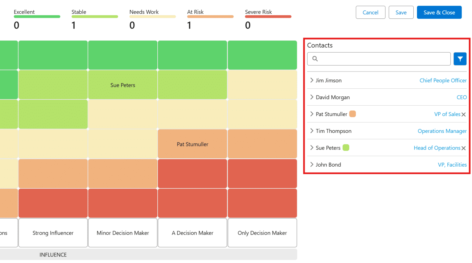 Account Plan Contact Roles | Account Planner by GSP