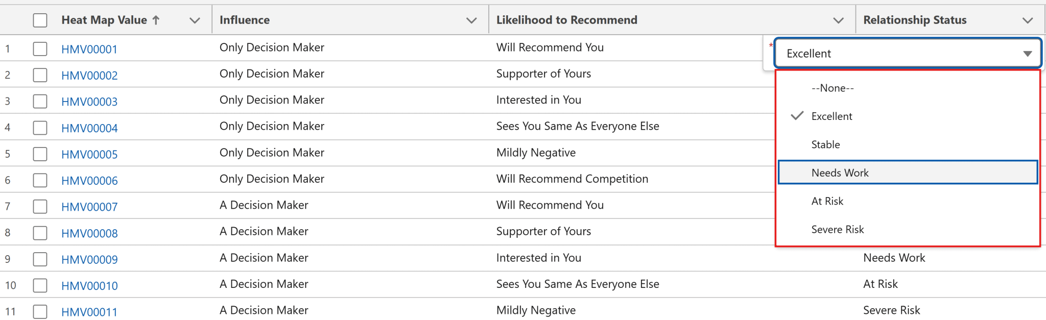 Modify Heat Map Values | GSP Account Planner