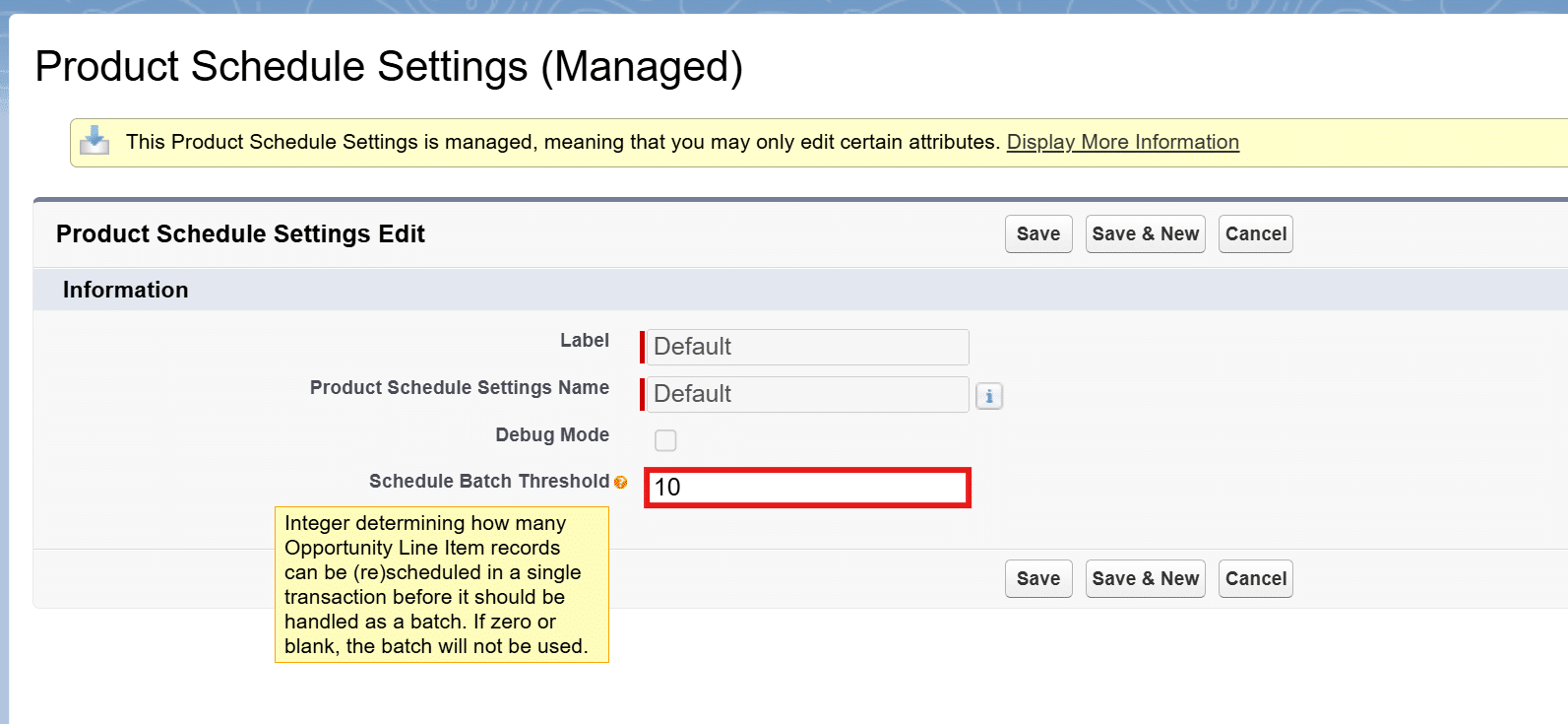 Enable Batch Schedule Creation | Product Schedules